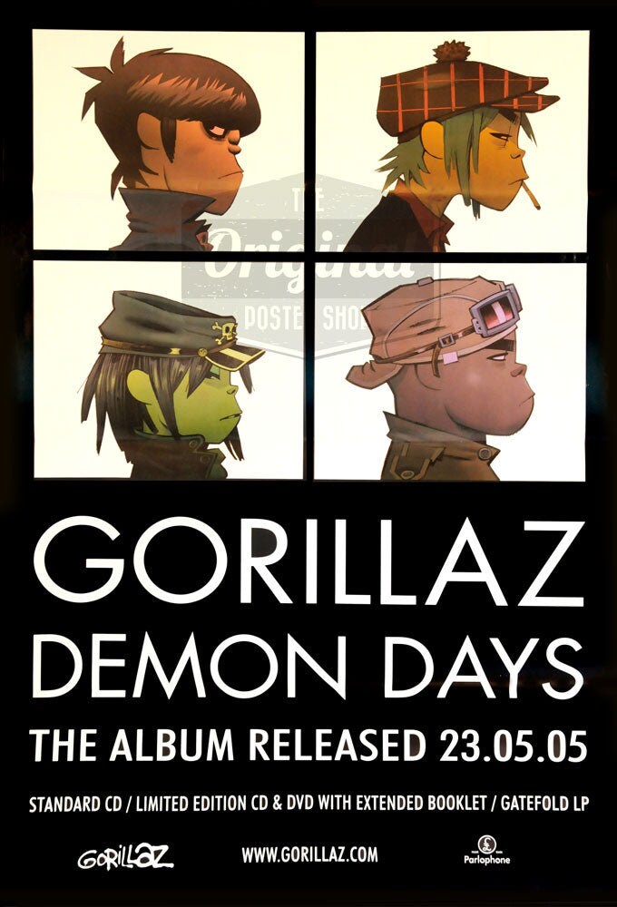 Original Poster For The Gorillaz Album Demon Days Original Poster Shop original-poster-for-the-gorillaz-album-demon-days-original-poster-shop